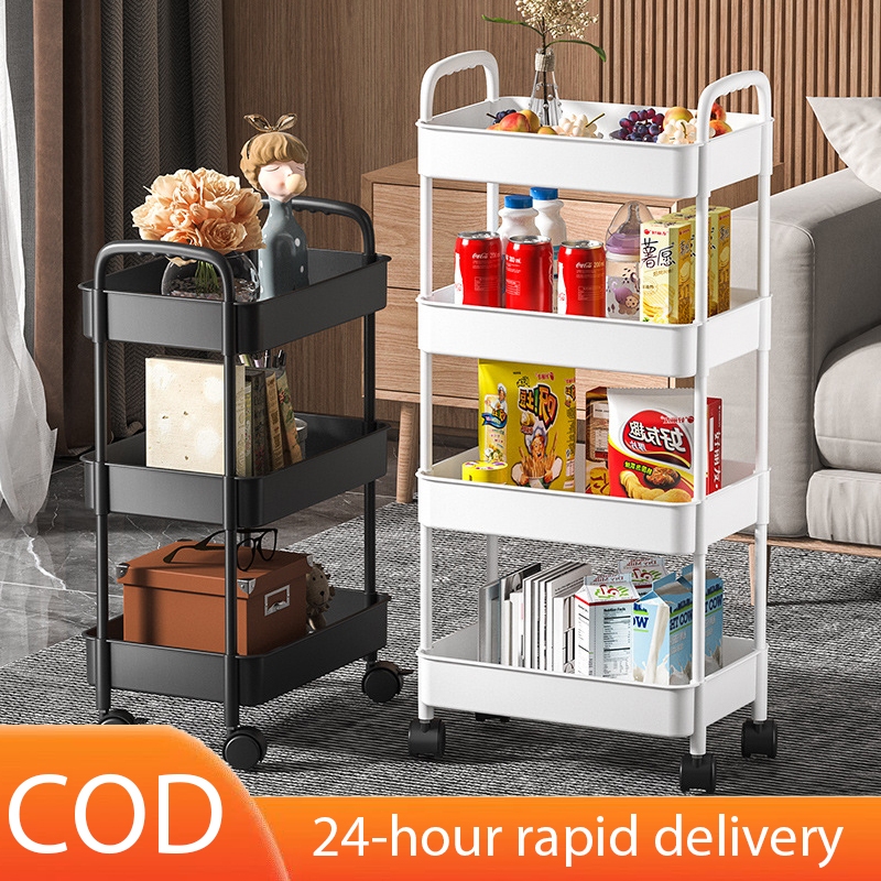 3/4/5 layers two-color optional mobile rack trolley cart storage rack ...