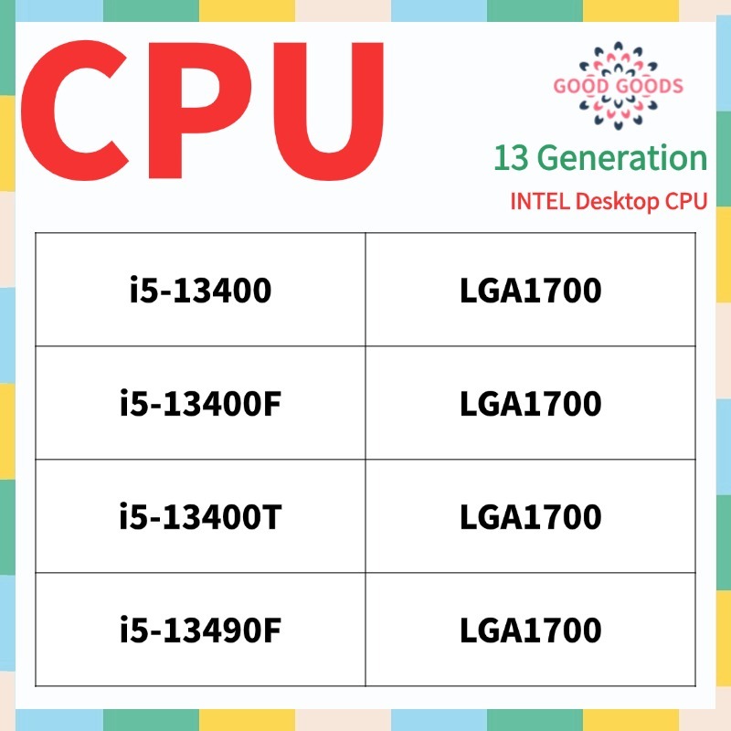 i5-13400 i5-13400F i5-13400T i5-13490F 13th generation INTEL Core ...