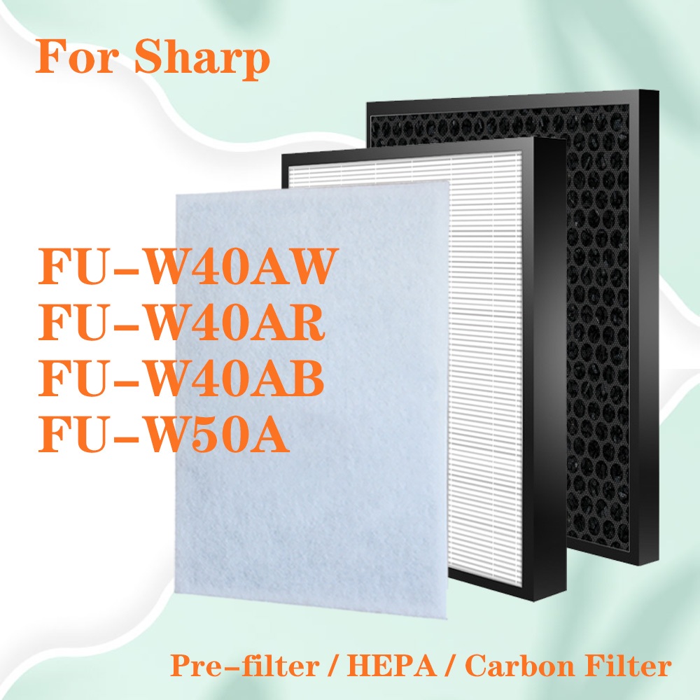 For Sharp FU-W40AW FU-W40AR FU-W40AB FU-W50A air purifier HEPA Filter ...