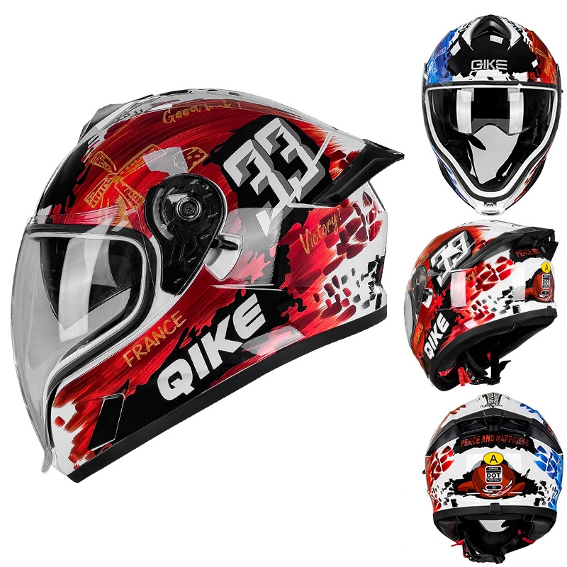 2024 New Design Motorcycle Helmet Men Women Dual Lenses Big Tail DOT ...