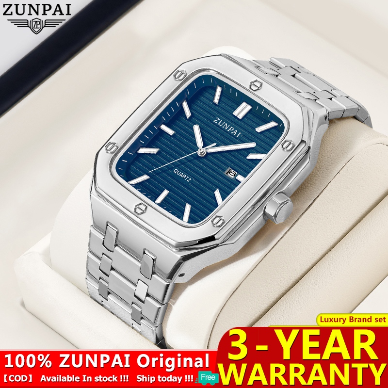 ZUNPAI Men's Watch Original Waterproof Stainless Steel Quartz Analog ...