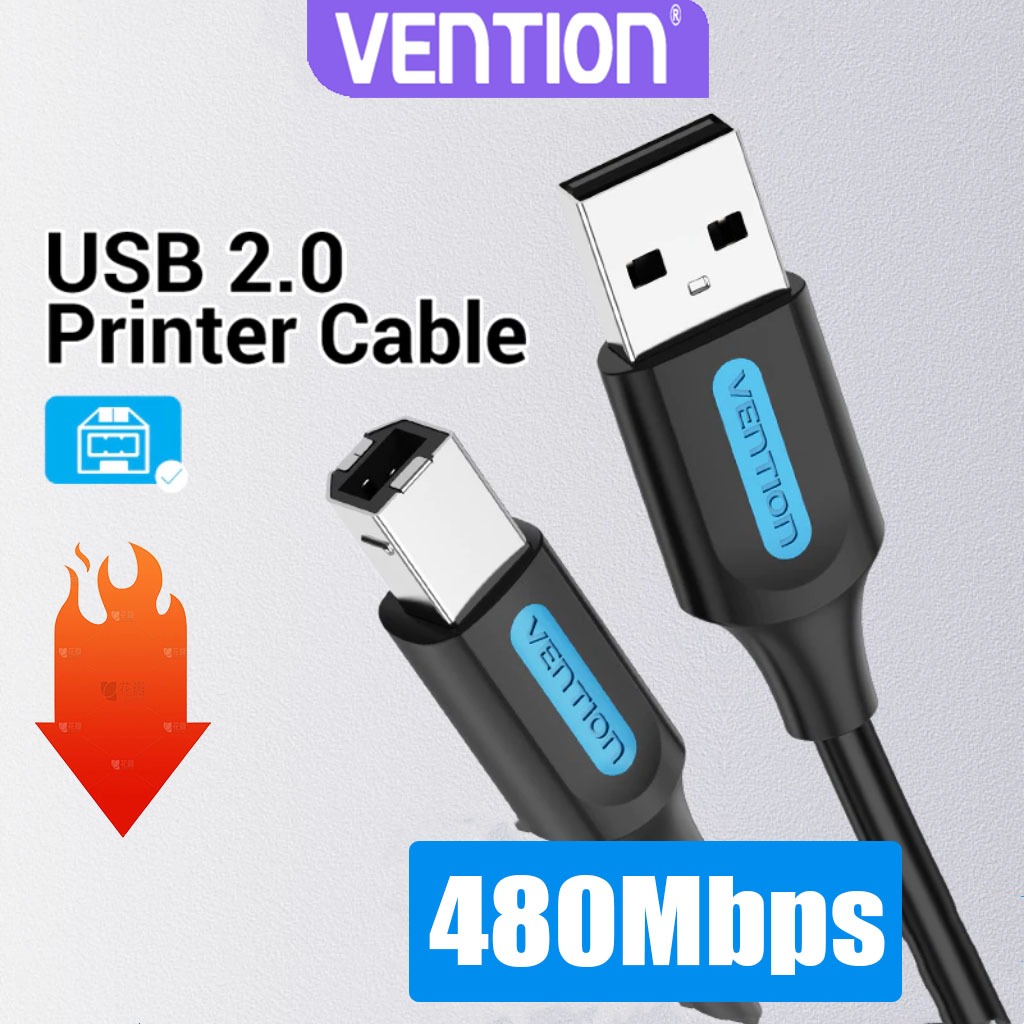 Vention USB Printer Cable USB Type B USB 2.0 Male to Male 480Mbps for ...