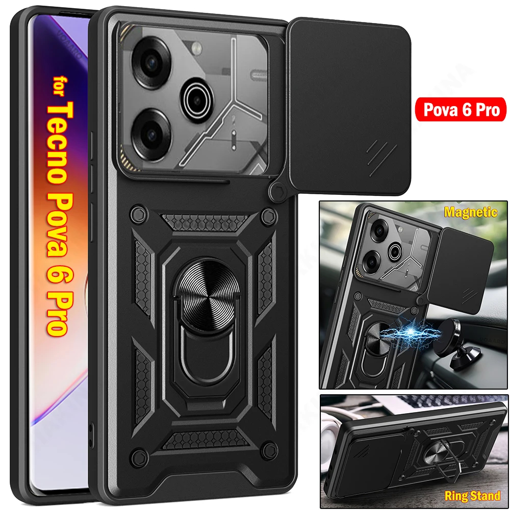 Slide Camera Lens Case TECNO Pova 7 6 5 4 Pro 3 Neo 2 Casing Military ...
