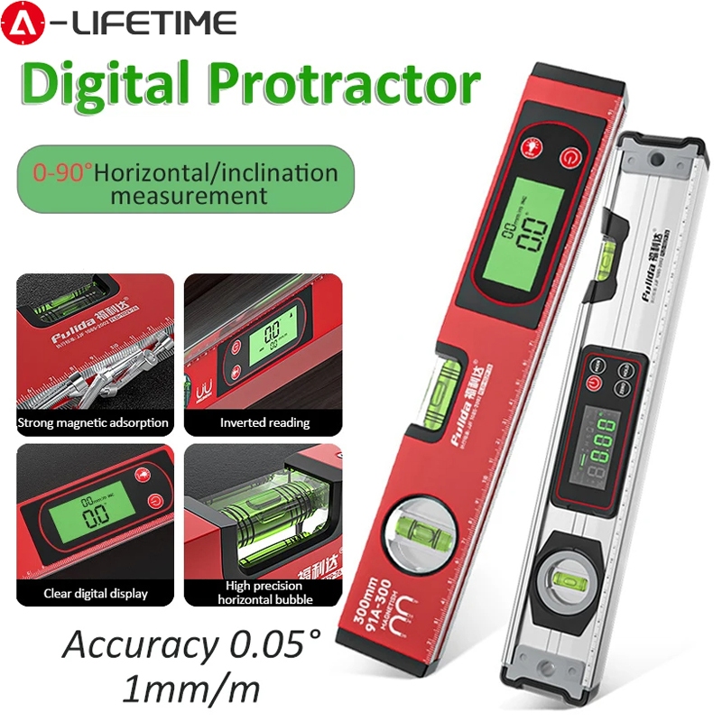 Digital Protractor Angle Finder Inclinometer Electronic Level 0-90 ...