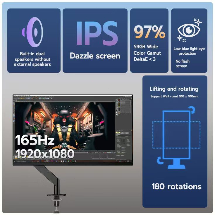 19-24" Curved Monitor 27" Display 4K UHD Adaptive Sync Professional ...