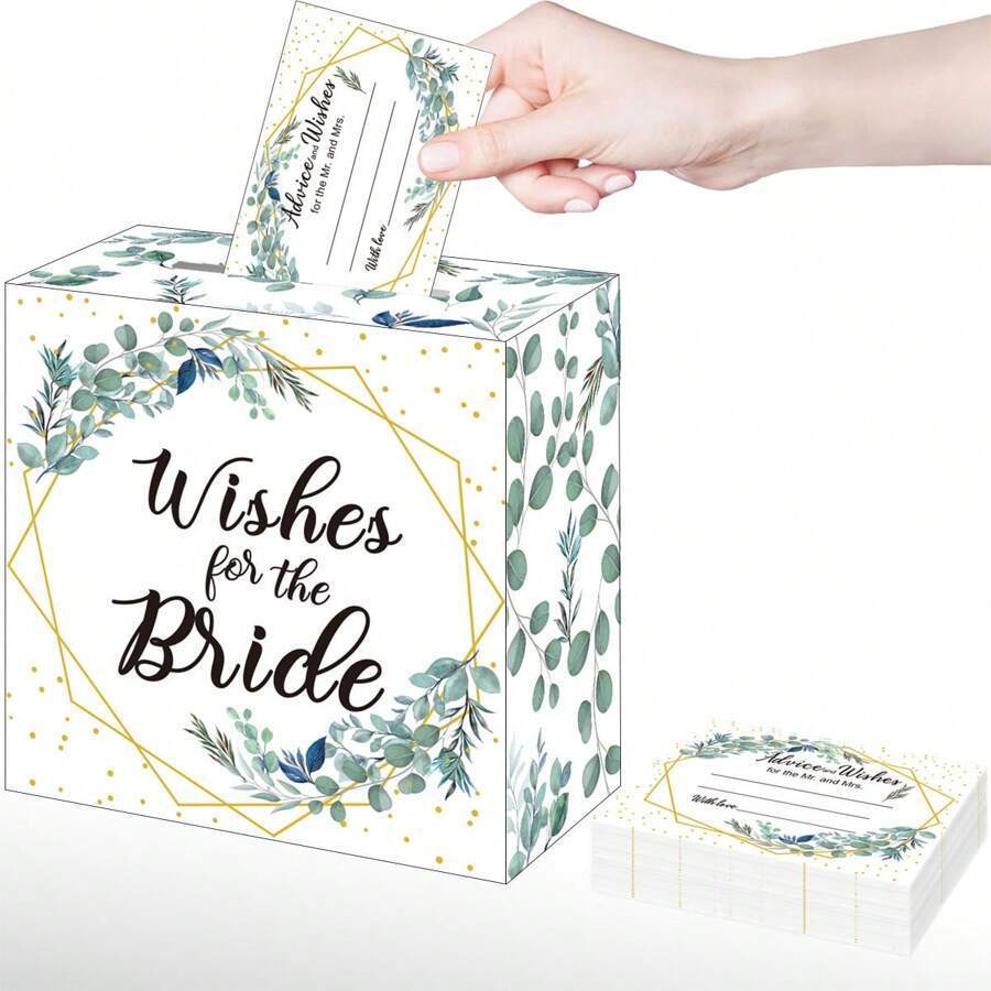 Greenery Raffle Card Box for wedding Raffle Tickets with Advice and ...