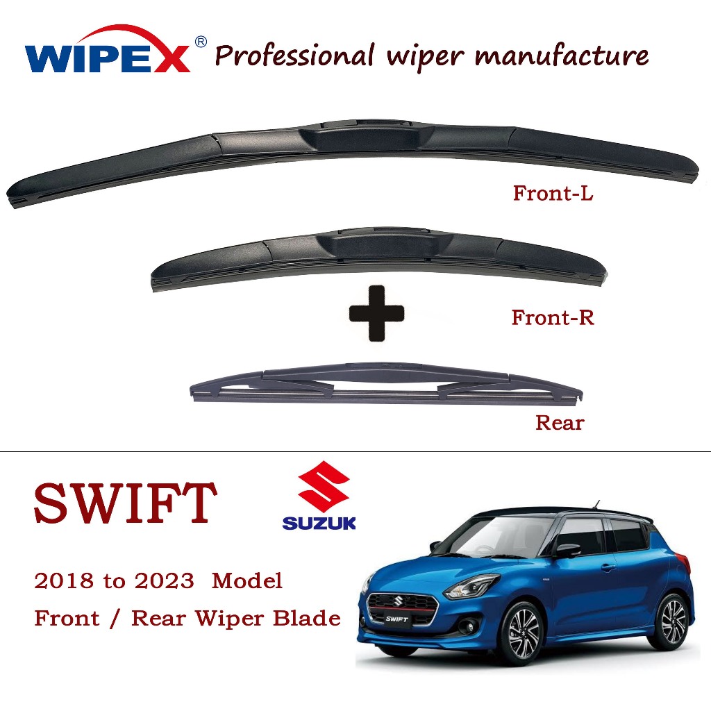 (Front+Rear 3pcs) Suzuki Swift Wiper Blade Set for (2018 to 2023Year) Hatchback Hatch HB Sport ...