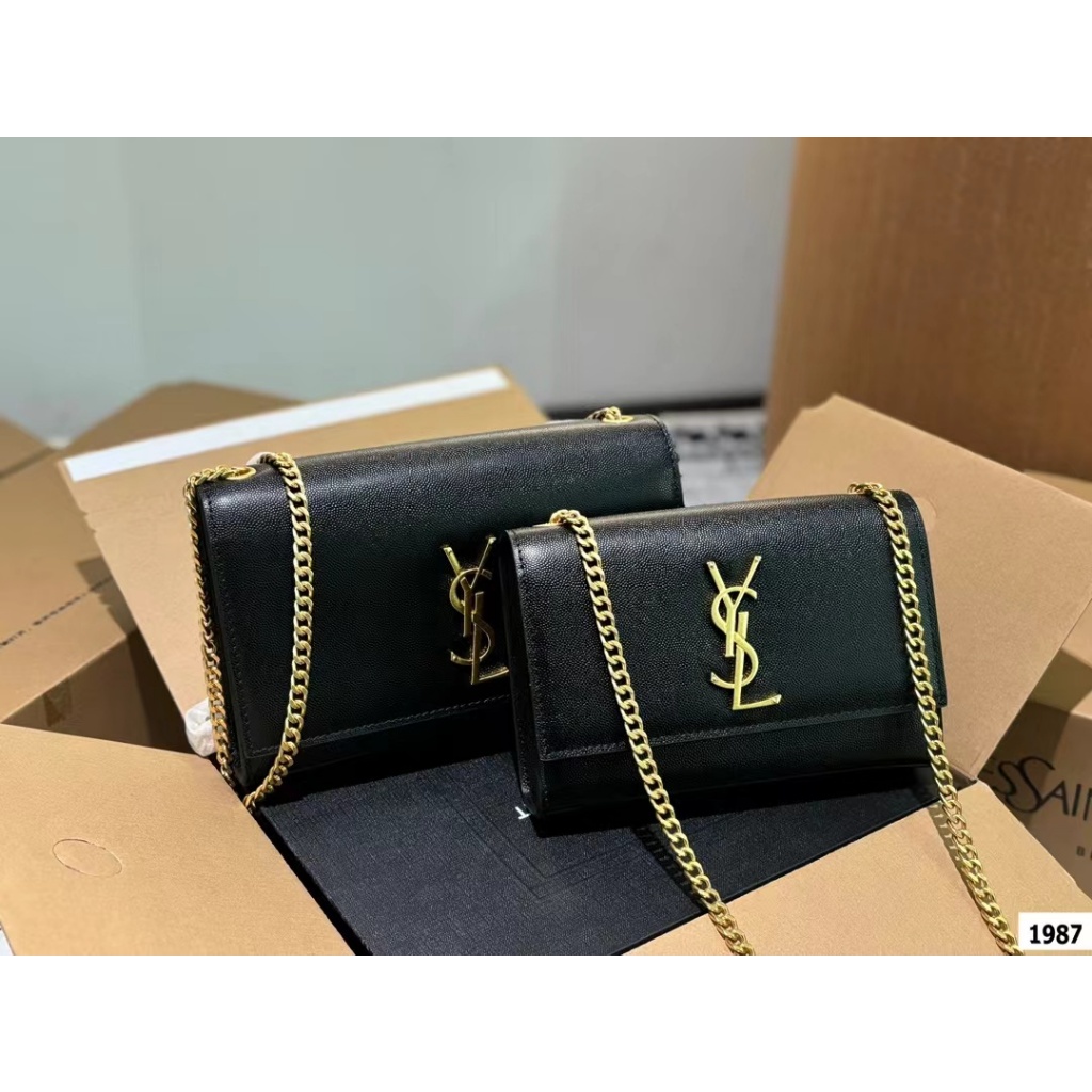 [Original Authentic with Packaging Box] SAINT LAURENT YSL Kate Gold ...
