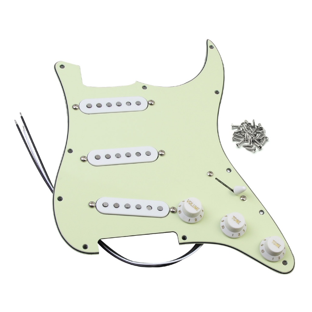 FLEOR Staggered Alnico 5 Loaded SSS Pickguard Prewired Mint Green for FD ST Guitar | Shopee Malaysia