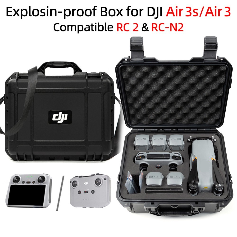 For DJI Air 3S/Air3 Case Black Handheld Explosin-proof Box For Air3S ...