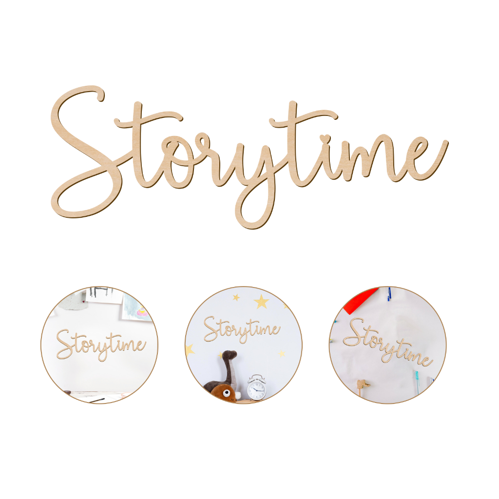 'Storytime' Wooden Wall Sign Rustic Nursery Wall Art, Kids’ Room Décor ...