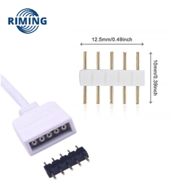 1pcs 4 Pin RGB /5PIN RGBW Connector Adapter pin needle male type double,For RGB /RGBW 5050 3528 ...