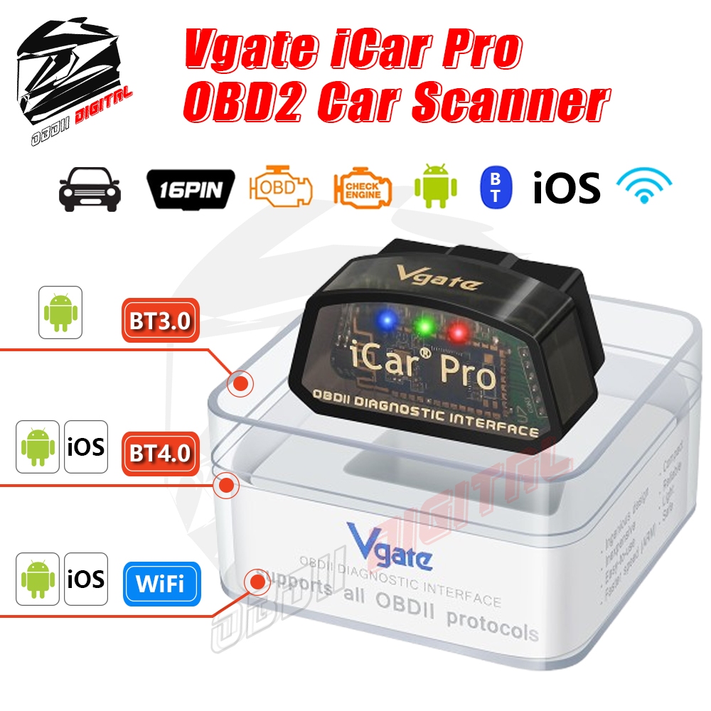 Vgate iCar Pro ELM327 V2.3 Bluetooth Car Scanner OBDII iOS Android WiFi ...