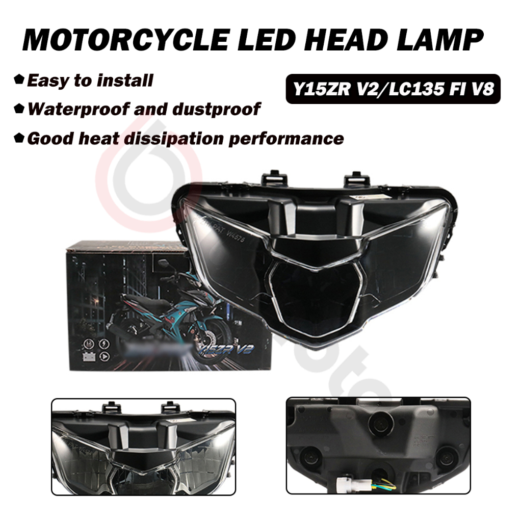Yamaha LC135 LC V8 Y15 V2 LED Headlight Depan Smoke/Clear Lampu Y15ZR Head Lamp | Shopee Malaysia