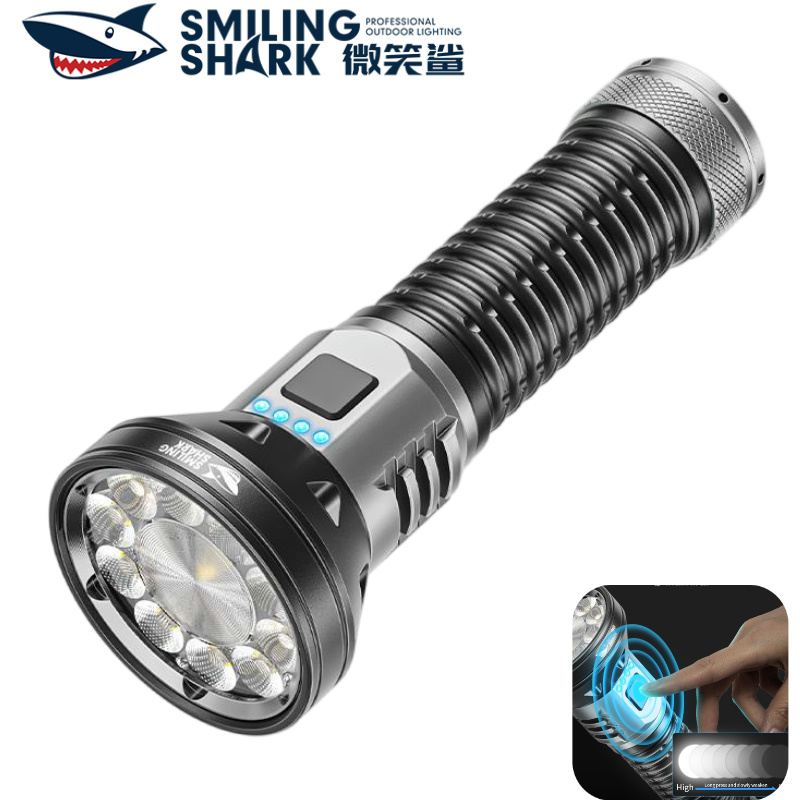 Smiling Shark SD5292 LED Torch Light M60 Super Bright 9000LM 5Mode Type-c Rechargeable ...