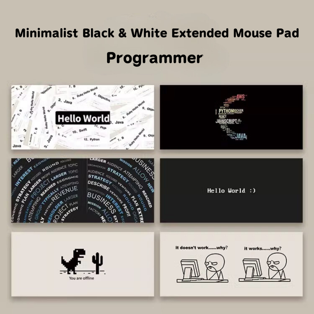 Programmer Extended Mouse Pad | Extra Thick | Keyboard Mat | Student ...