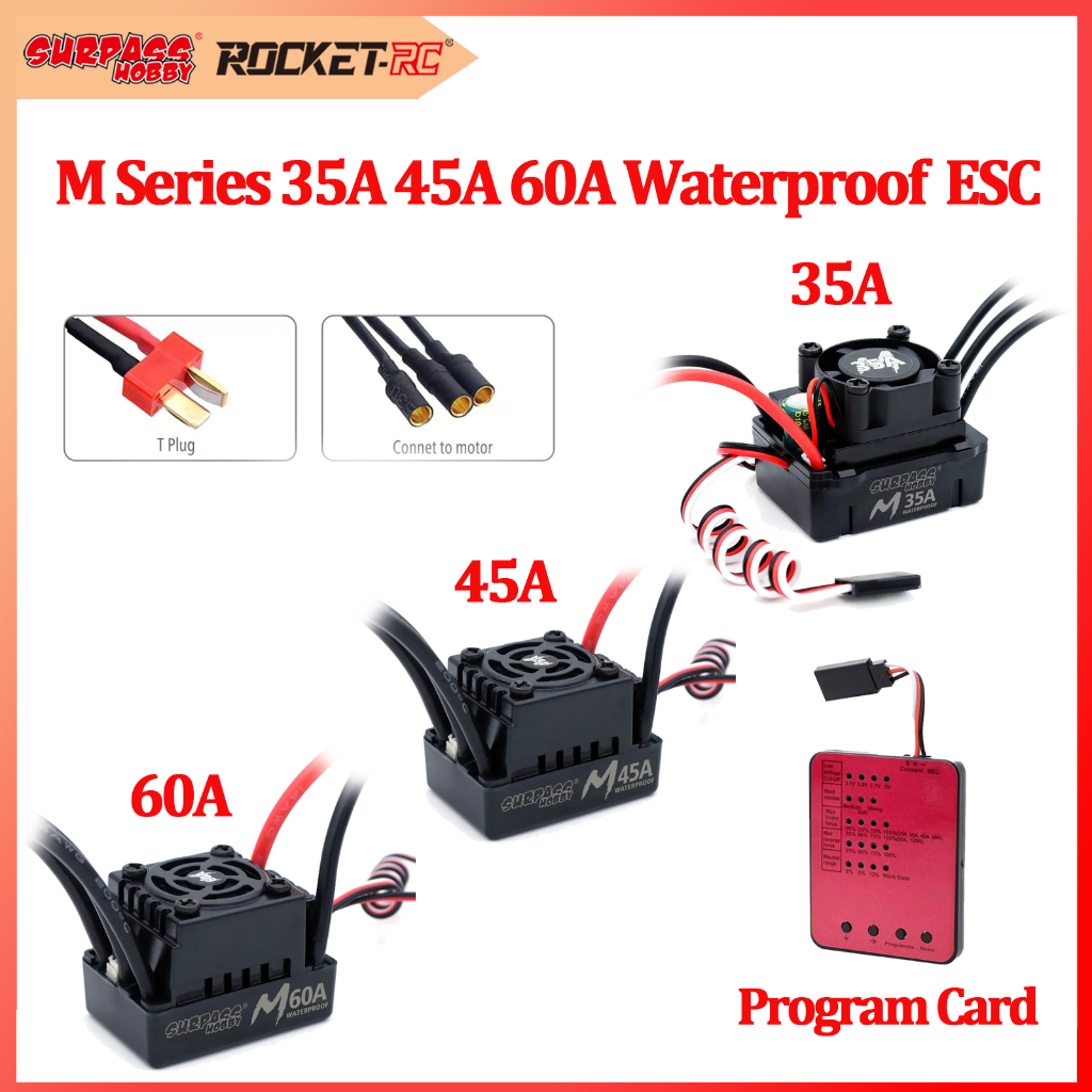 SURPASS HOBBY M Series Brushless ESC 35A 45A 60A Waterproof 2-3S With ...