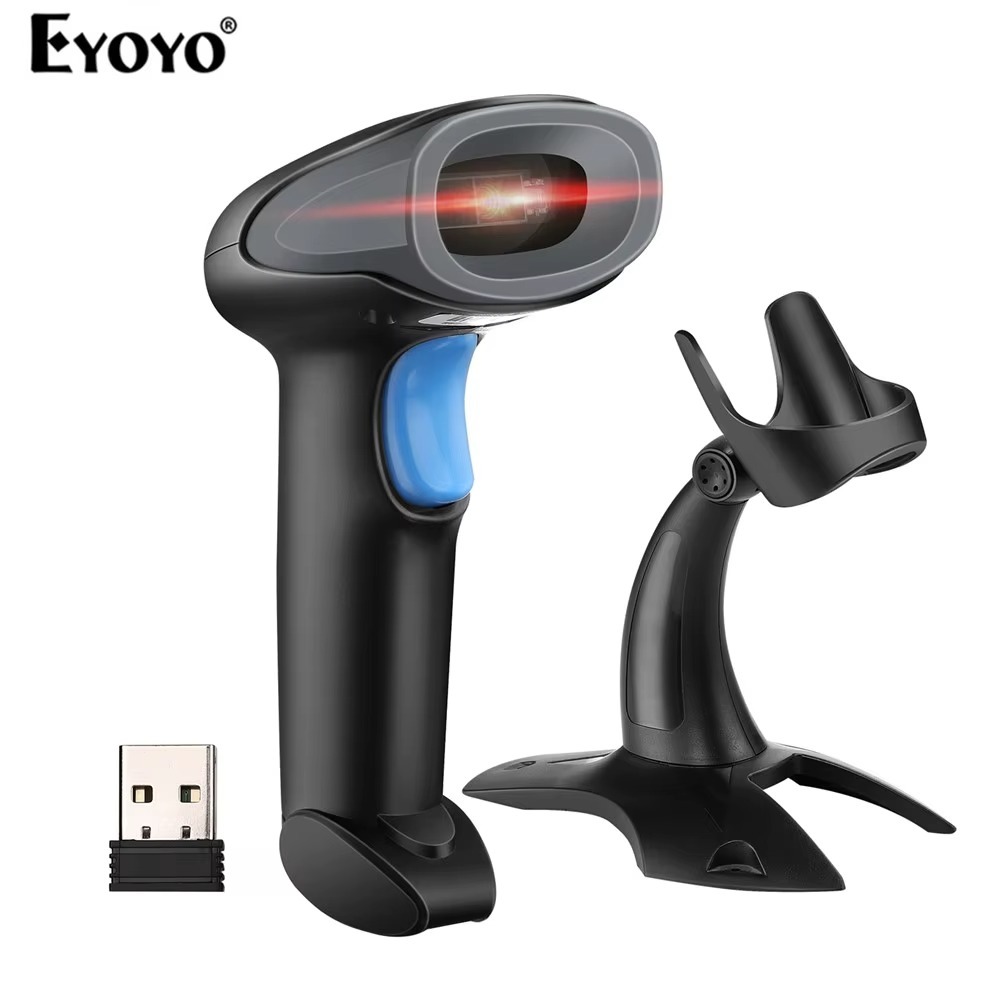 Eyoyo Wireless 1D 2D Barcode Scanner 2.4G Wireless Rechargeable Scan ...