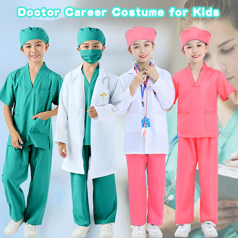 Children Surgical Uniform Kids Doctor Nurse Work Shirt Pants Coat Kids ...