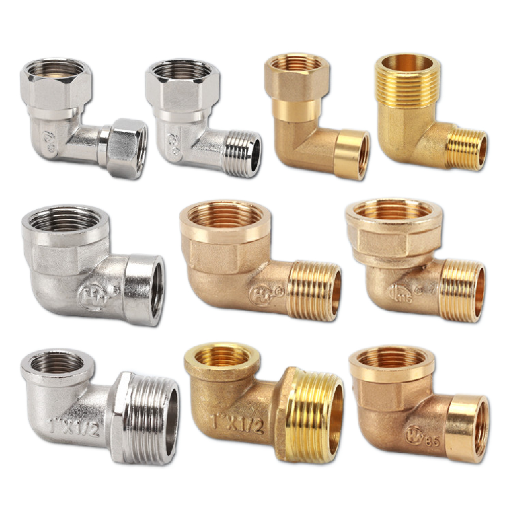 【YHD】Brass Elbow Reducing Connector 1/2" 3/4" Female X Male Thread 90 ...