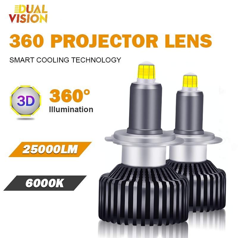 360degree Bi LED H7 Canbus Projector lens Turbo 9012 Hir2 HB3 9005 9006 ...
