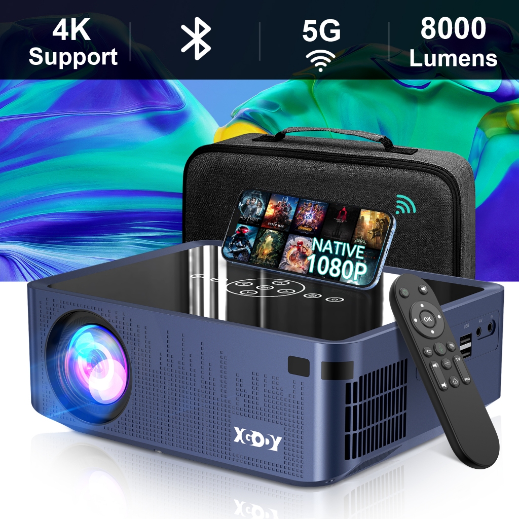 XGODY X1 Pro 8K Smart Projector 1080P Ultra HD Android 9.0 LCD ...