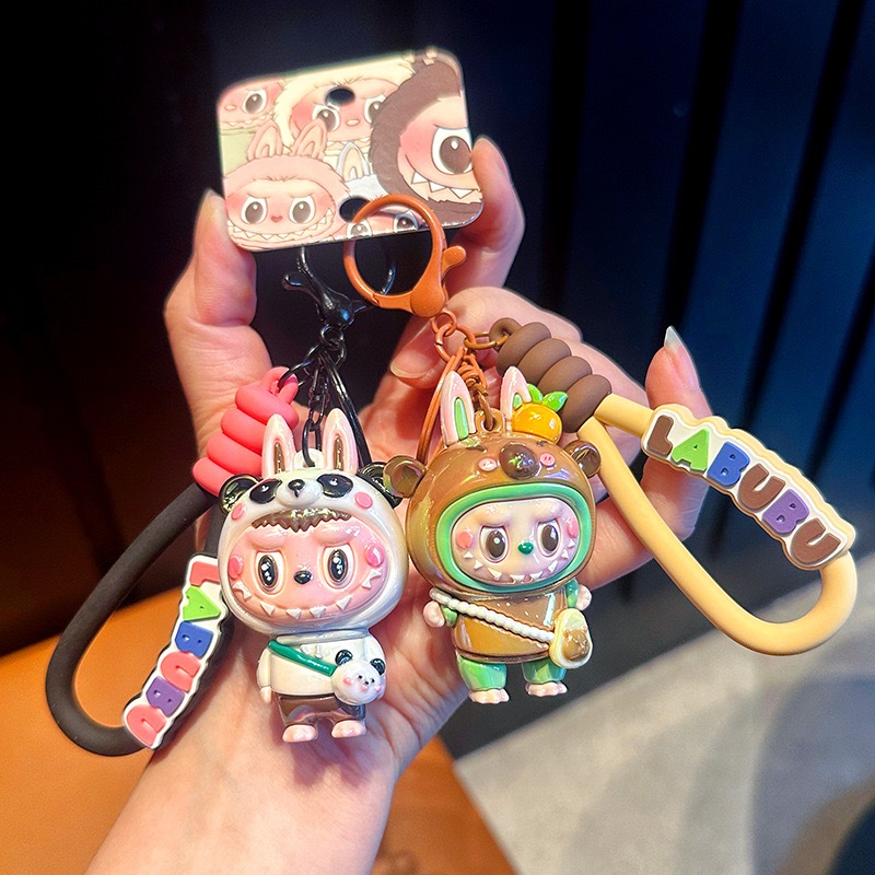 Drag Panda labubu key chain head cover Kapibala cartoon doll bag ...