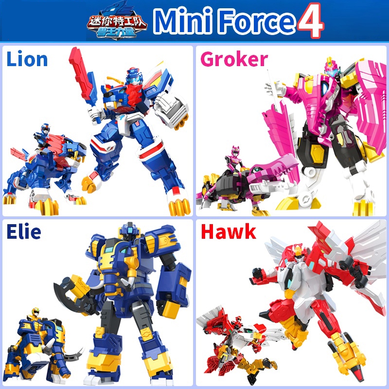 [Ready Stock] Mini Force 4 Original Toys Robot For Kids Action Figure ...