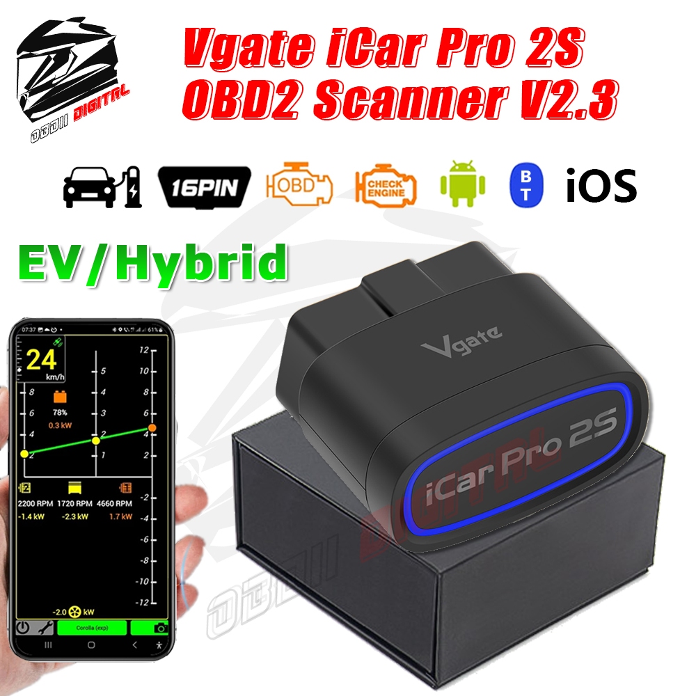 Vgate iCar Pro 2S Bluetooth 5.3 OBD2 Scanner V2.3 for New Energy Vehicles Engine Check Tool Code ...