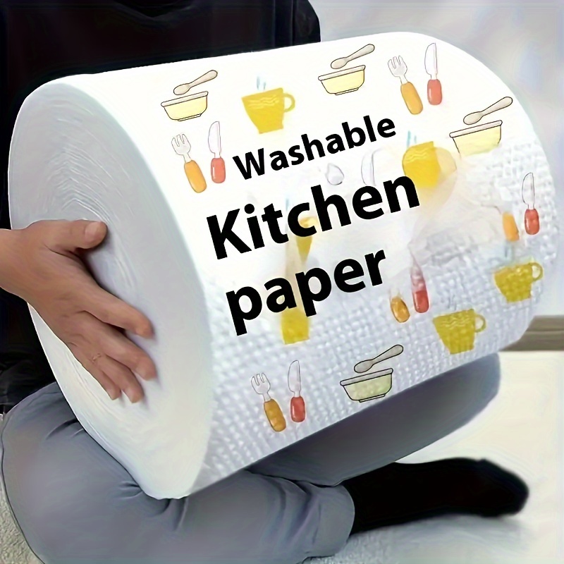 Disposable kitchen multi-purpose oil-absorbing dishwashing towel roll ...