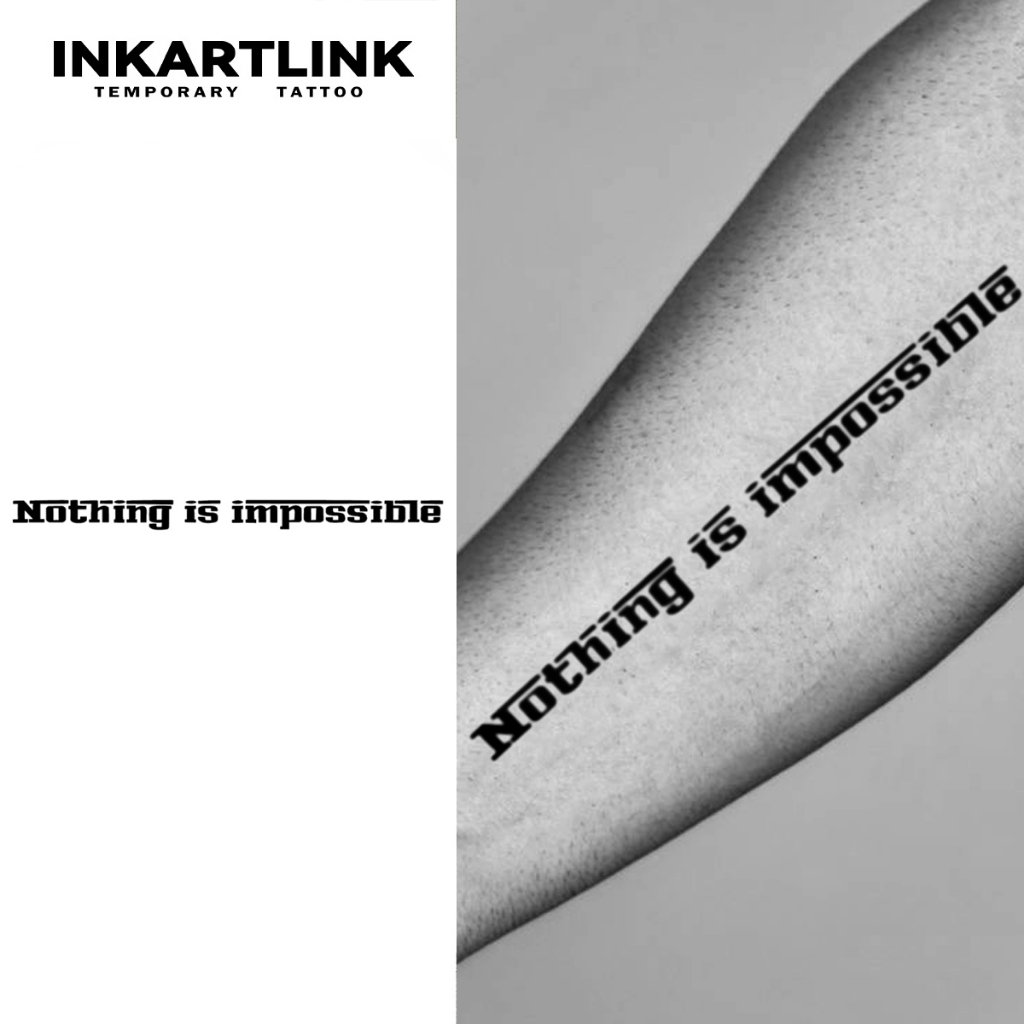 Nothing Is Impossible Temporary Tattoo,Lasts To 15 Days New Technology ...