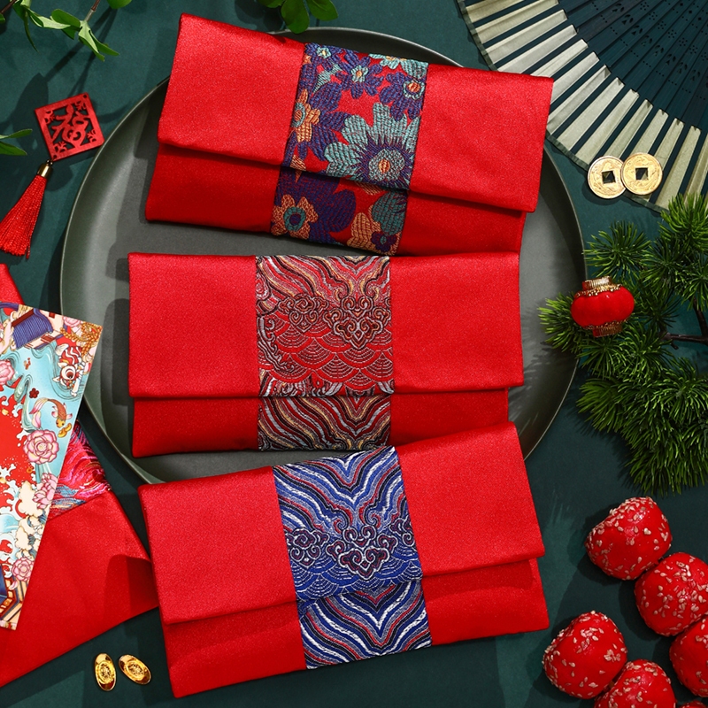 2025 Chinese New Year Angpao Fabric Red Envelopes for Birthday Snake ...
