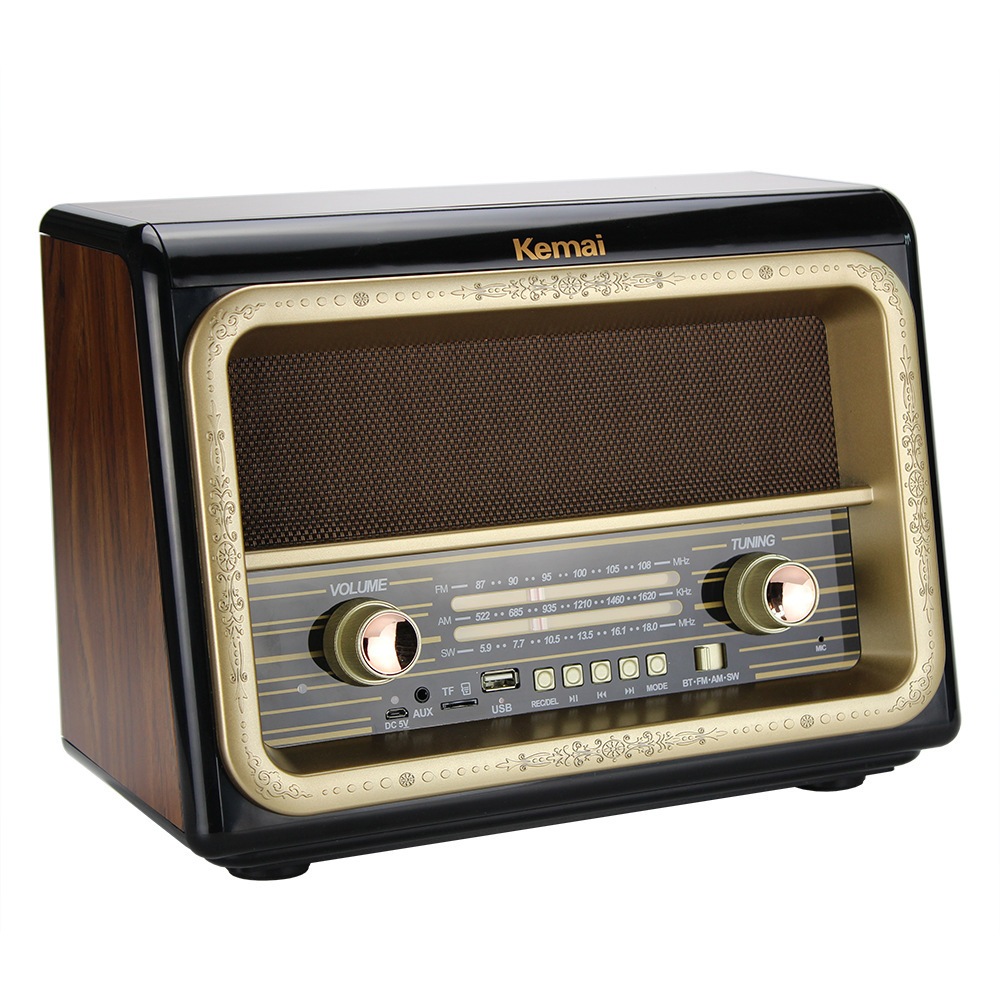 Large Vintage Radio Bluetooth, AM FM Radio Shortwave, 15W Crystal ...
