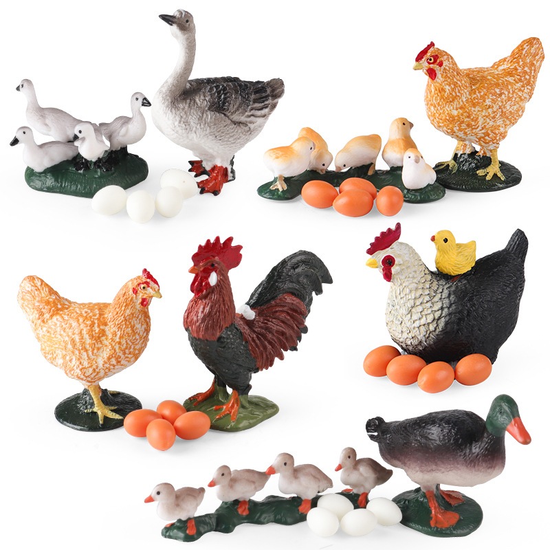 Children cognitive solid animal simulation model poultry hen duck goose ...