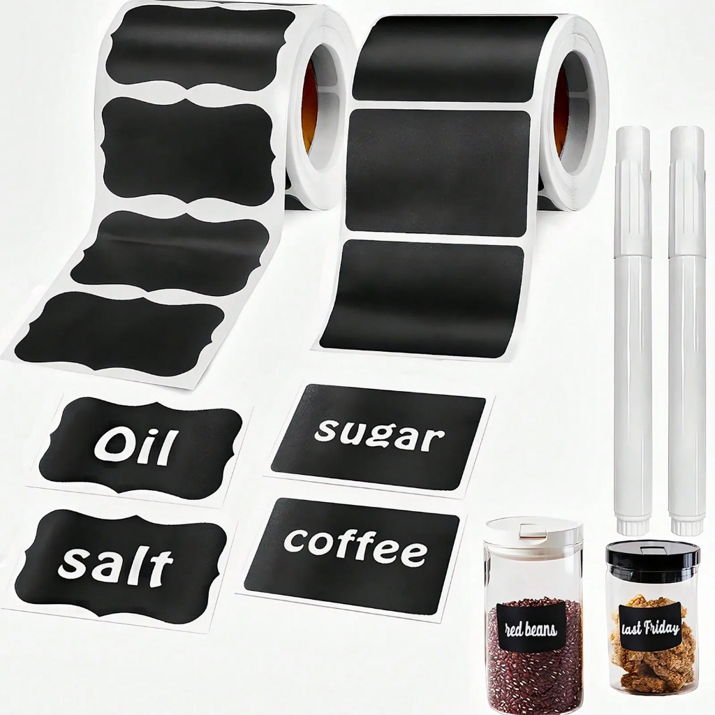 120Pcs/Roll 3 Styles Removable Blackboard Stickers With Erasable Pen ...