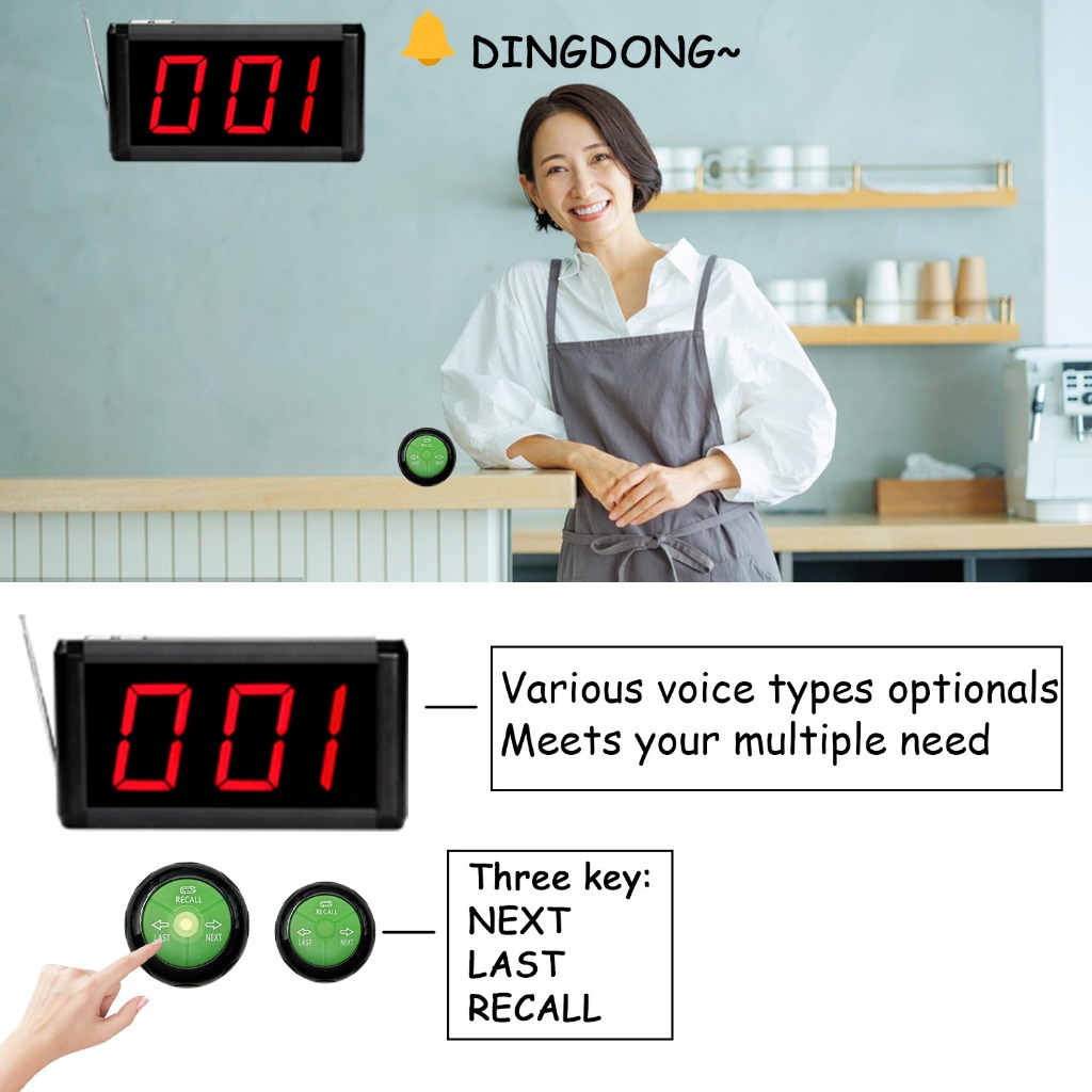 Restaurant Pager System Queing Number Machine Order Beeper Wireless ...