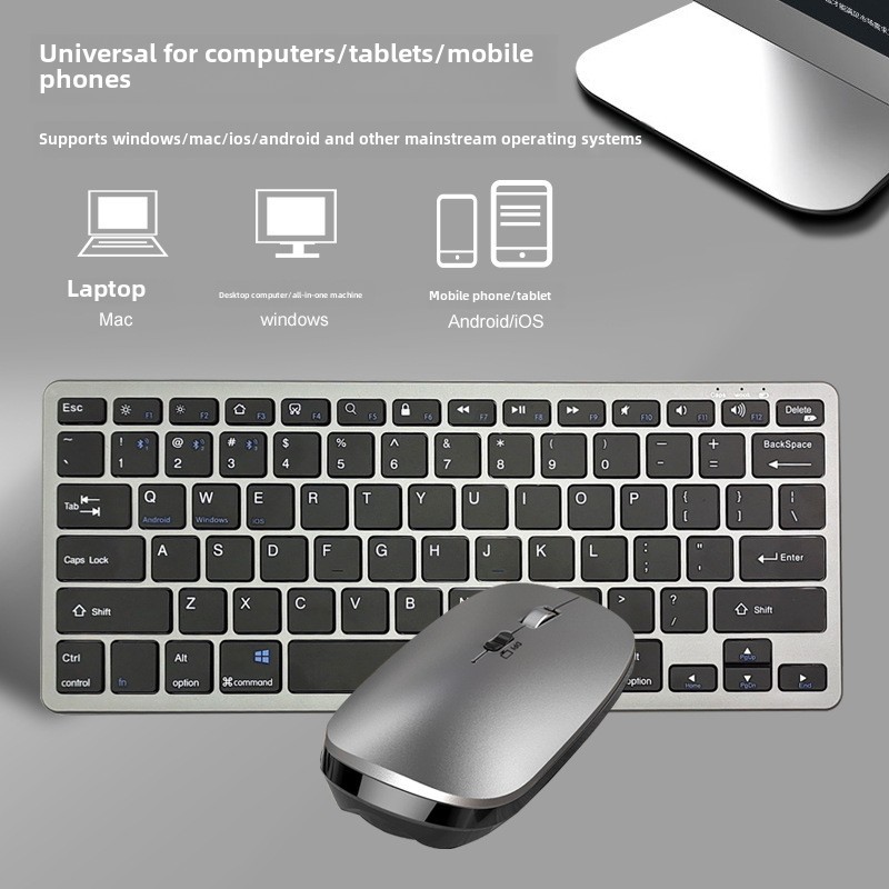 78-key Typec interface Bluetooth wireless keyboard and mouse set 2.4G ...