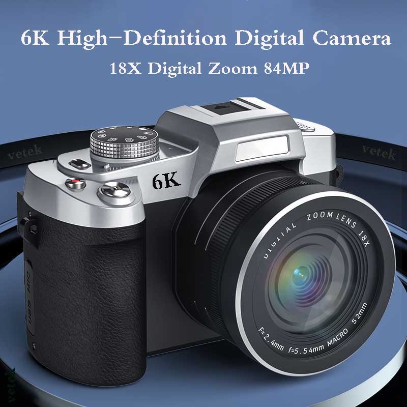 VETEK9 Camera 84MP Digital Camera 6K Camera 3.0 Flip Touch Screen 18X ...