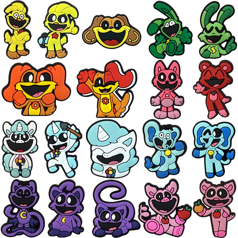 19pcs Smiling Critters sneakers Croc JIBZ Charms Sandals Pendant Button ...