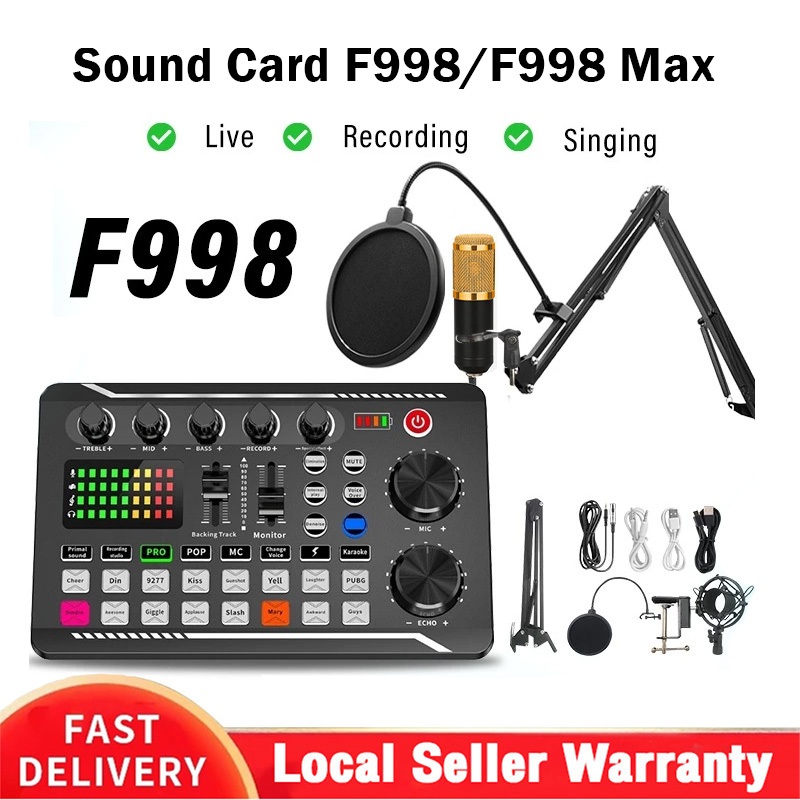 Hot Sale Sound Card F998/F998 Max BM800 Sound Card Maono Full Set With ...