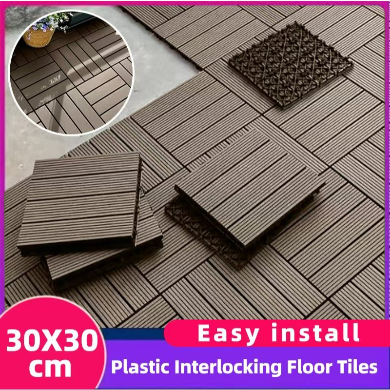 30CM×30CM PVC Floor Decking Tiles Waterproof DIY Interlocking Wood ...