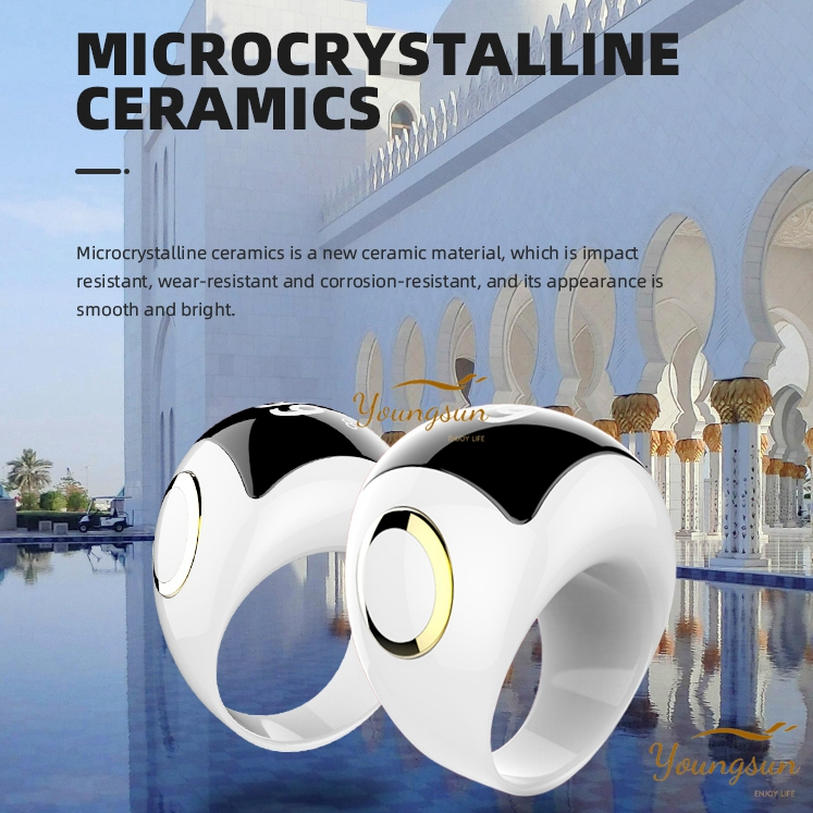 Ceramic Zikr Ring Muslim Gift Digital Tasbih Counter Ring Bluetooth ...