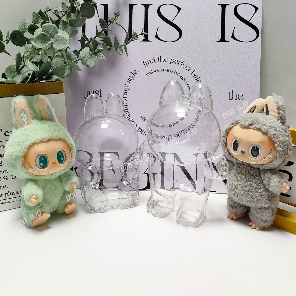 15cm 17cm Labubu V1 V2 Transparent Protective Shell Case Macaron Have a ...