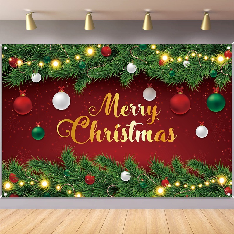 150*100cm Polyester Christmas Banner Happy Christmas Decorations for ...