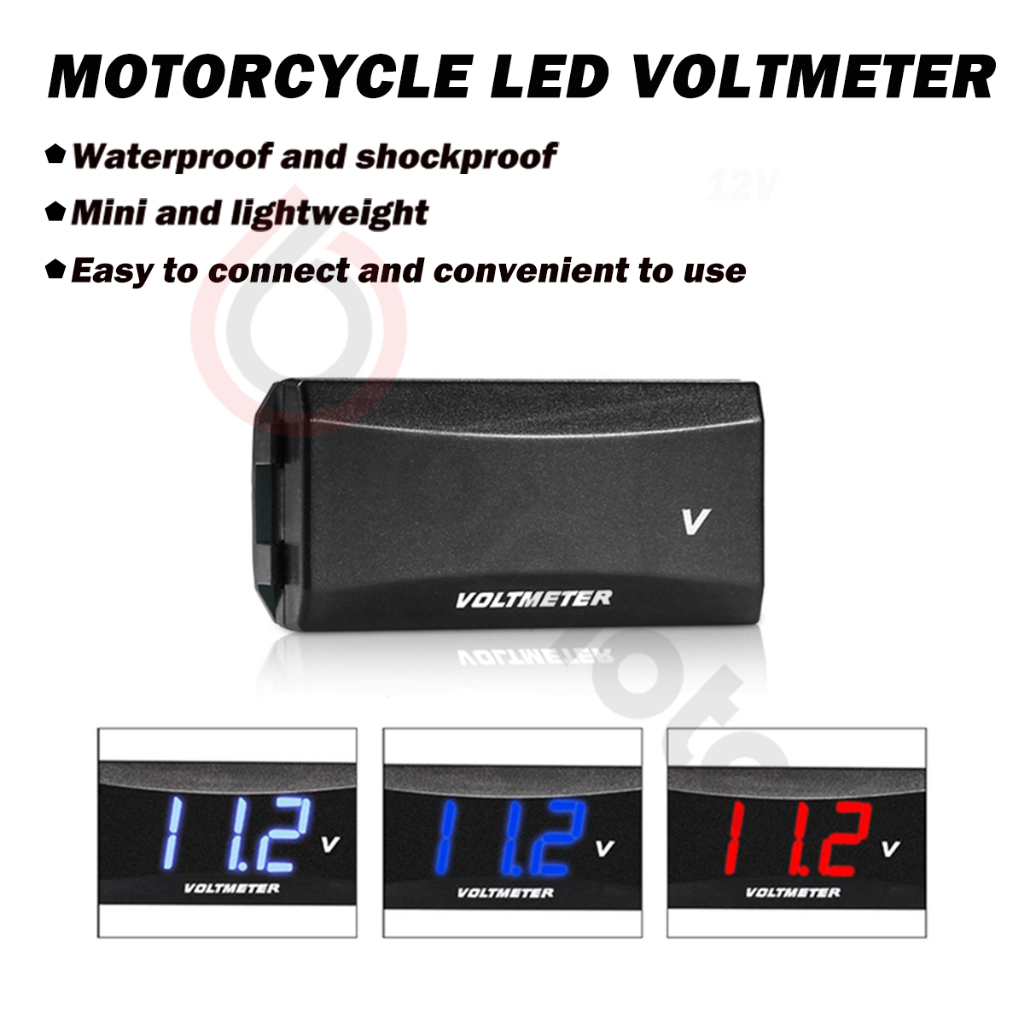 LED Digital Display Voltmeter Car Volt Meter 12V Motorcycle Voltage ...