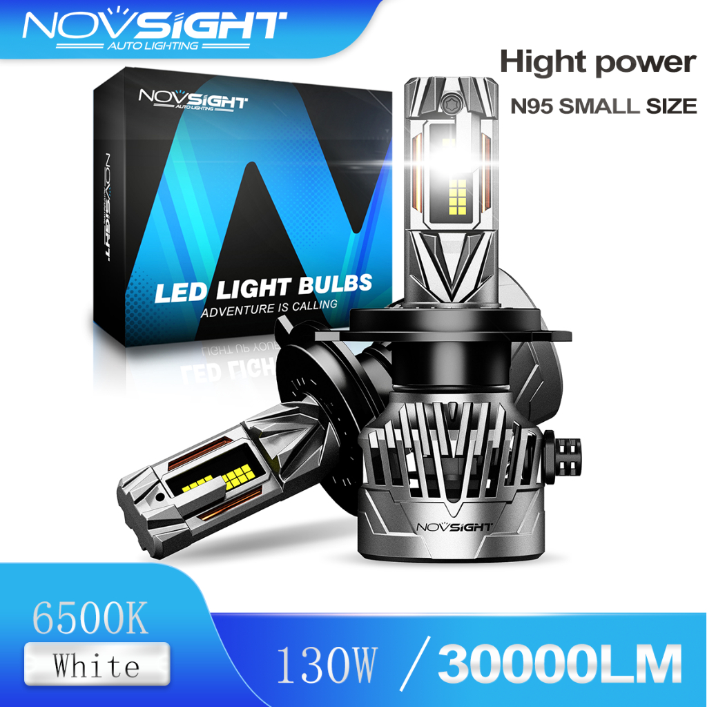 Novsight High brightness series N95 LED Car Headlight H4 H7 H11 9005 9006 130W 30000LM 6500K ...