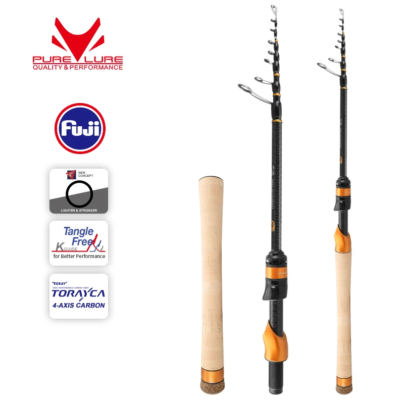 PURELURE Carbon Telescopic ML Power BFS Travel Rod (7ft/1.86M/2.10M ...