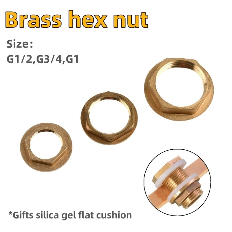 【JNY3】Brass Hex Lock Nuts Pipe Fitting Flange nut 1/8" 1/4" 3/8" 1/2" 3 ...
