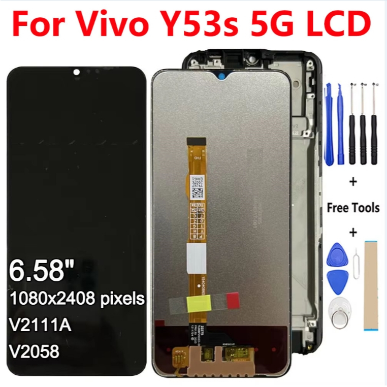 6.58" For Vivo Y53s 5G LCD Display Touch Screen Replacement Digitizer ...