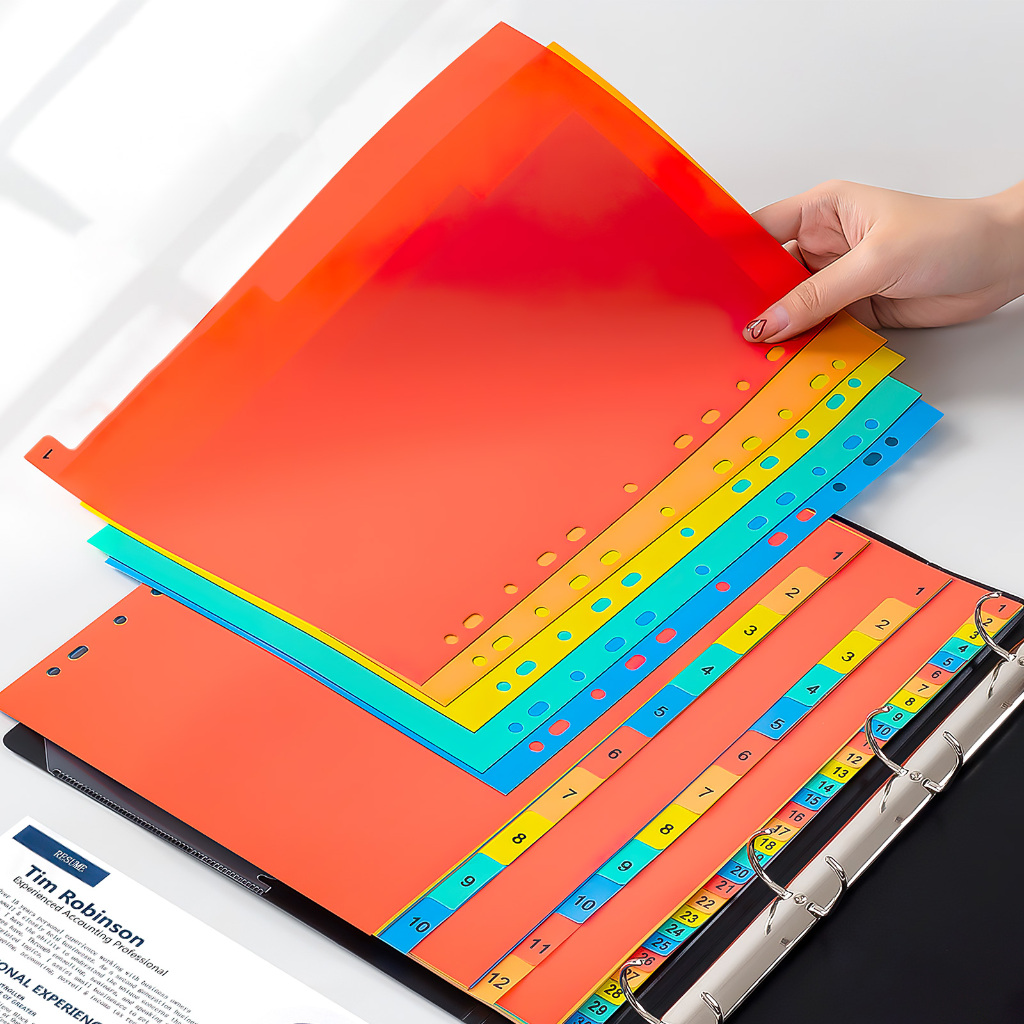 【in stock】Partition Card Color File Folders 6 Tab Divider Dividers A4 ...